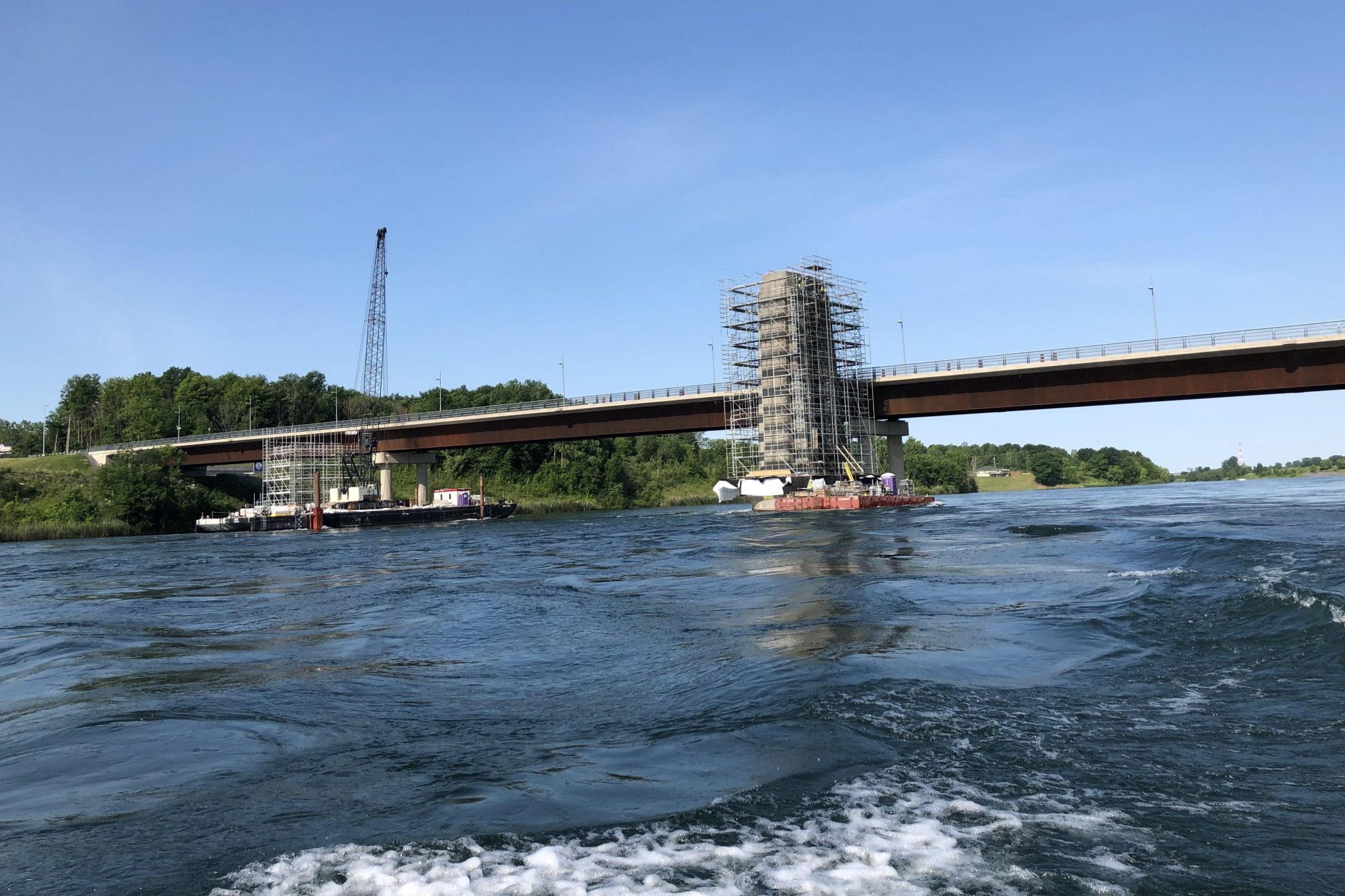 Suspended Scaffolding Below Bridge | AJW Engineering